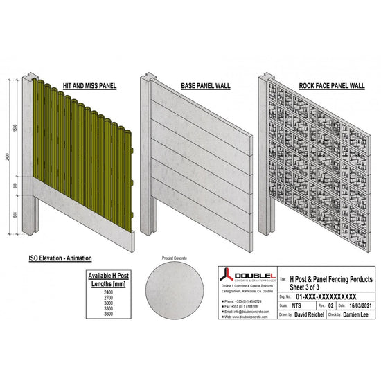 Concrete H-Post | Double L Concrete & Granite Products – Double L Ireland