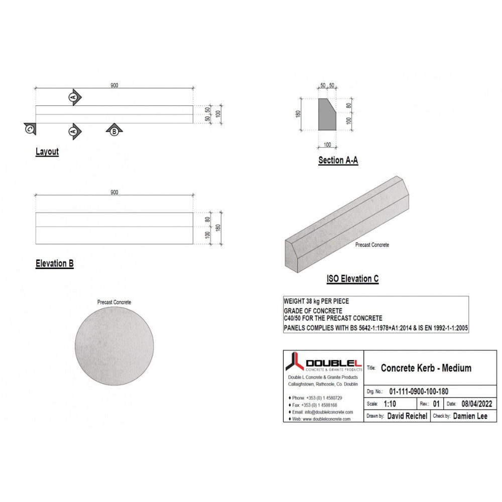 Concrete Kerb Stones | Buy Kerb – Double L Ireland