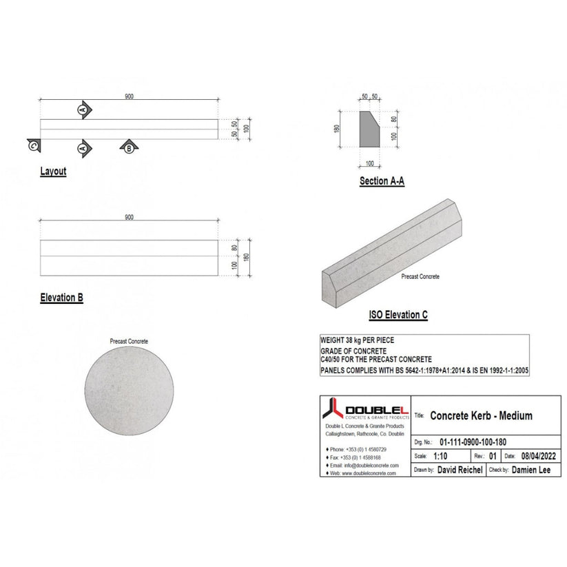 Concrete Kerb Stones | Buy Kerb – Double L Ireland